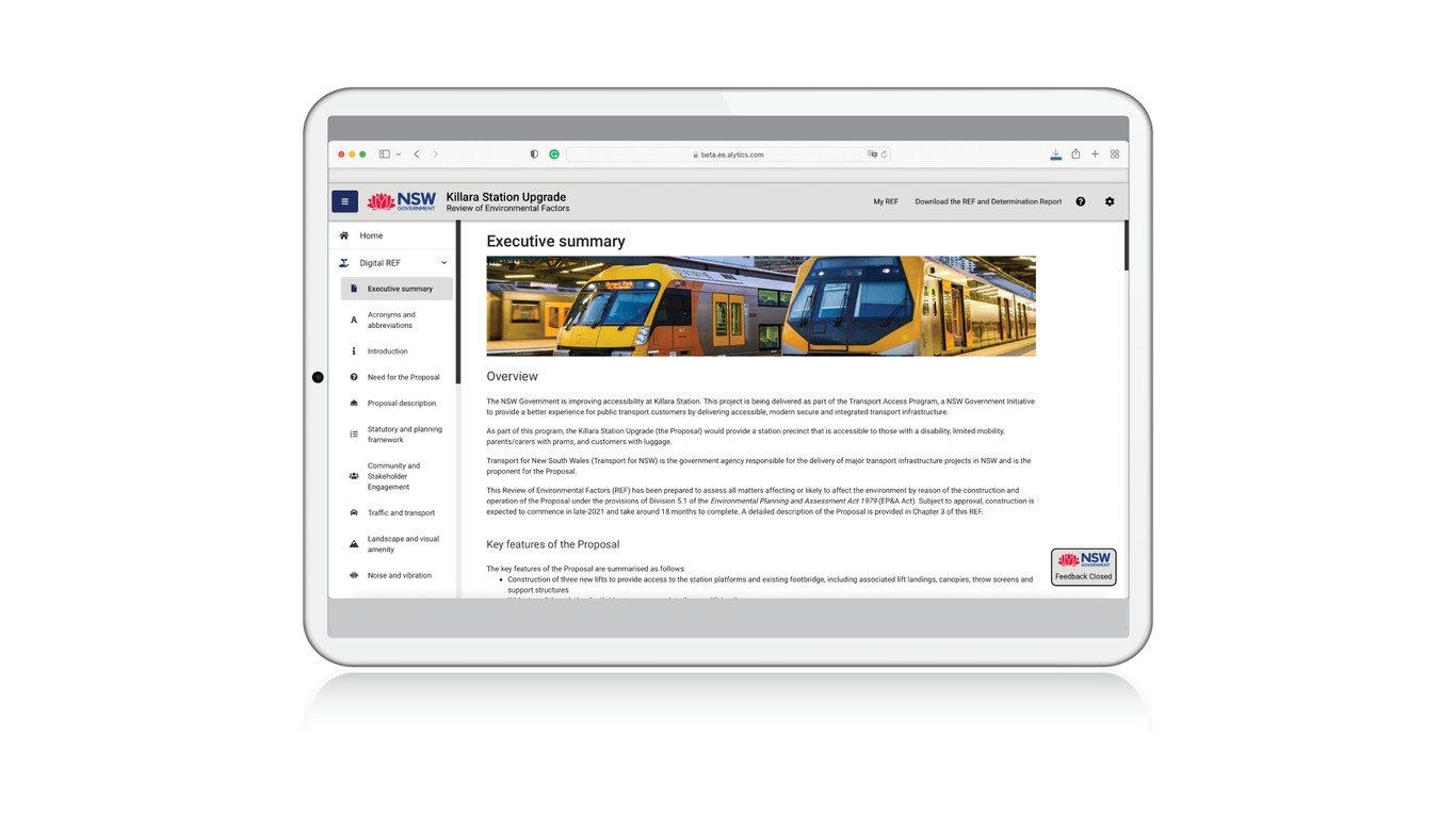 AECOM - PlanEngage - Killara Station Upgrade Digital EIS, New South Wales